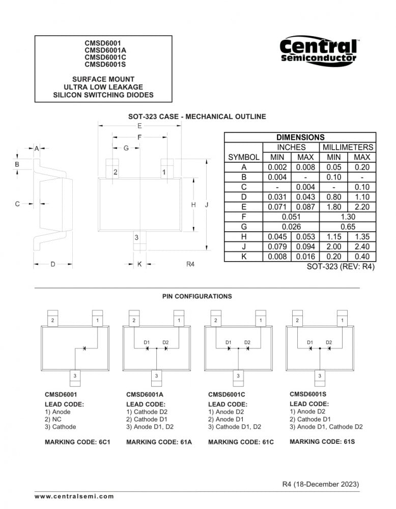 CMSD6001S datasheet page 2