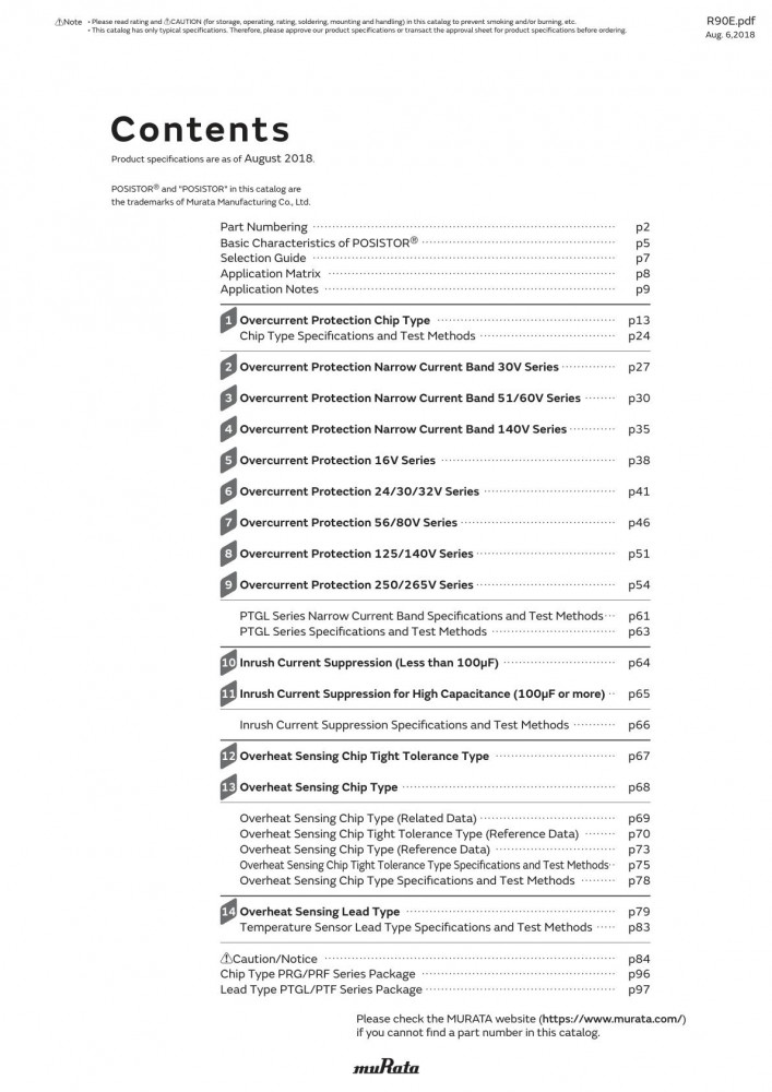 muRata POSISTOR document page 4