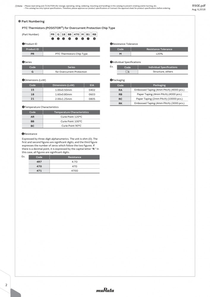 muRata POSISTOR document page 5