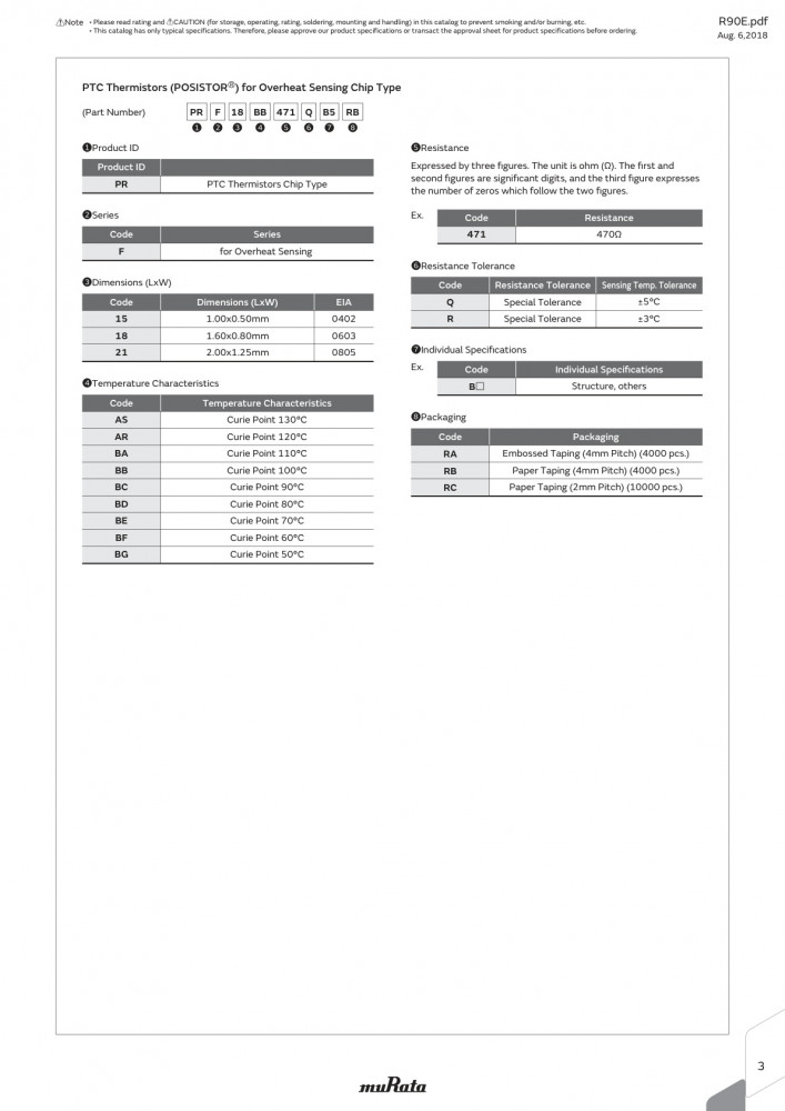 muRata POSISTOR document page 6