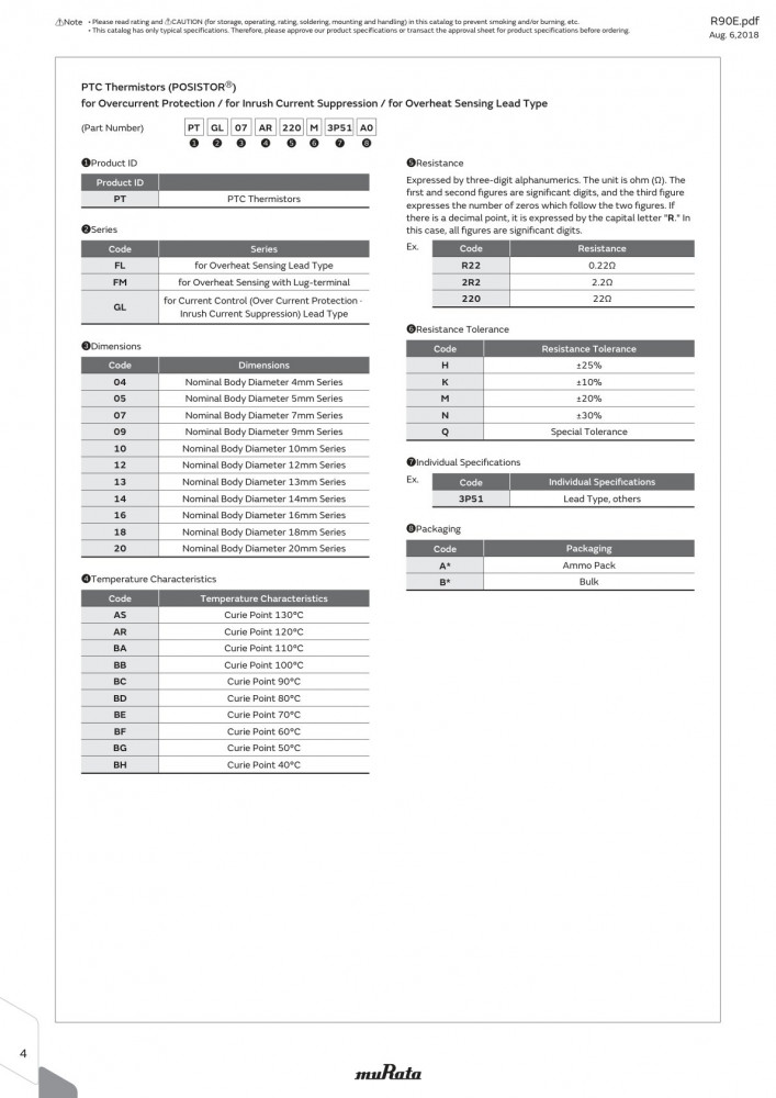 muRata POSISTOR document page 7