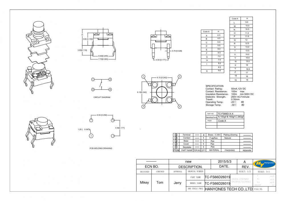 TC-FS66D26019 technical drawing page 1
