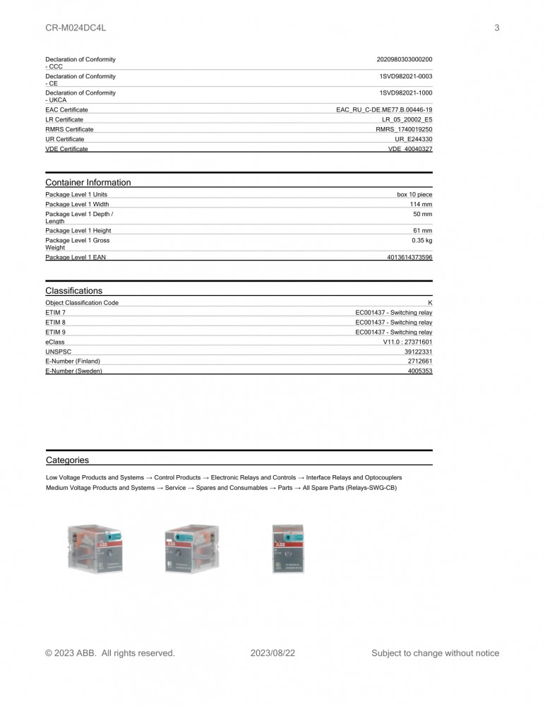 CR-M024DC4L technical document page 3