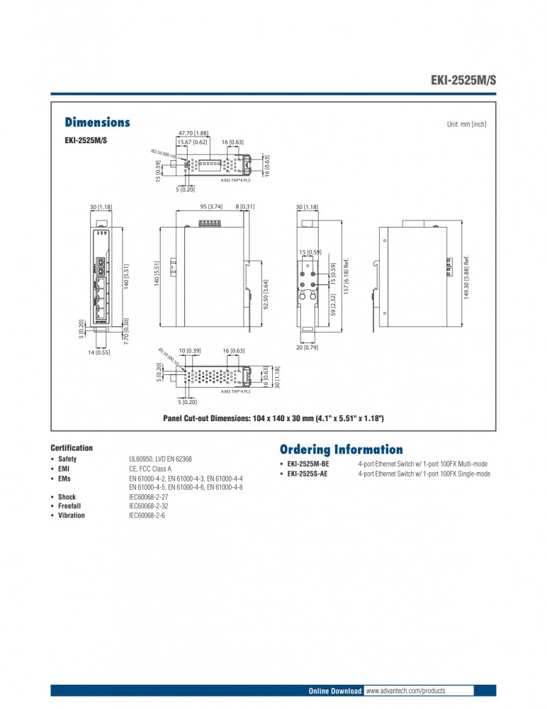 EKI-2525M technical document preview, page 2