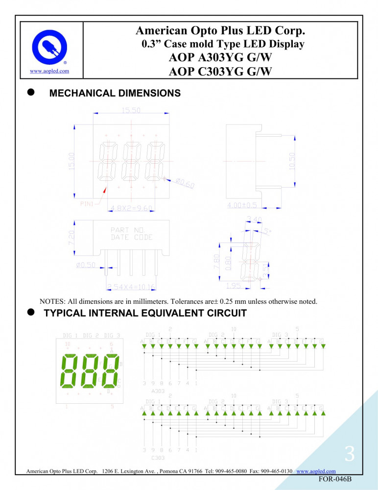 A303YG datasheet page 3