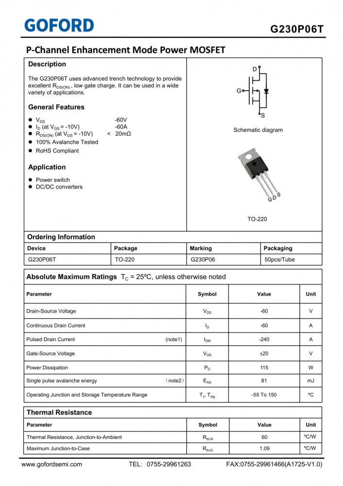 G230P06T datasheet page 1