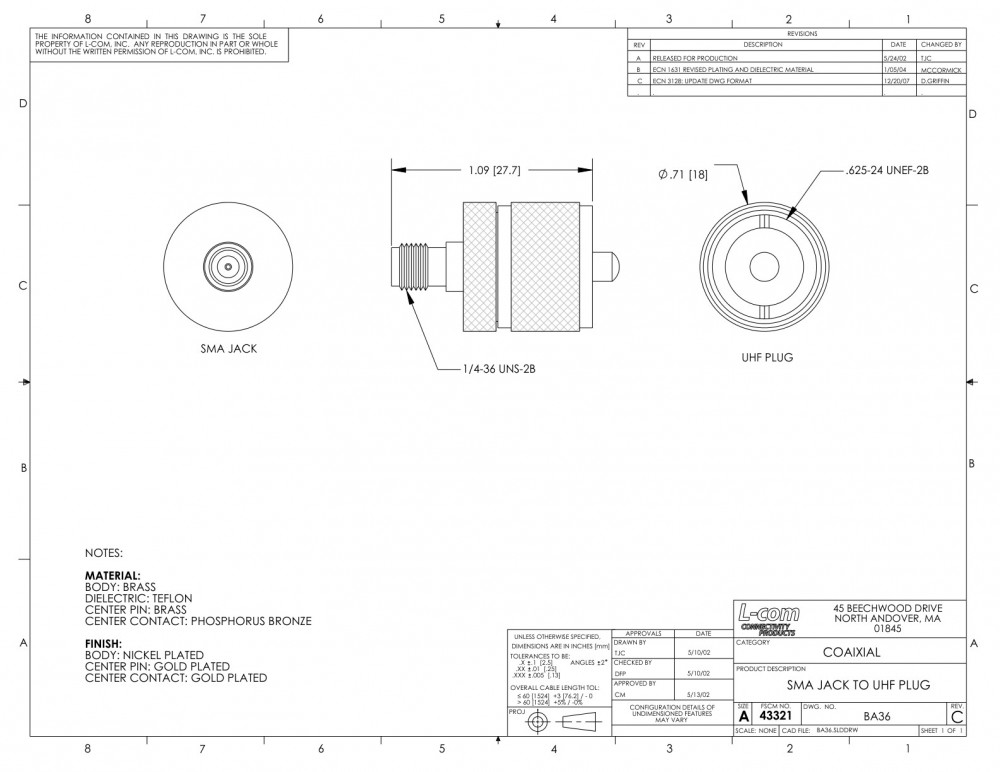 L-com BA36 technical document preview
