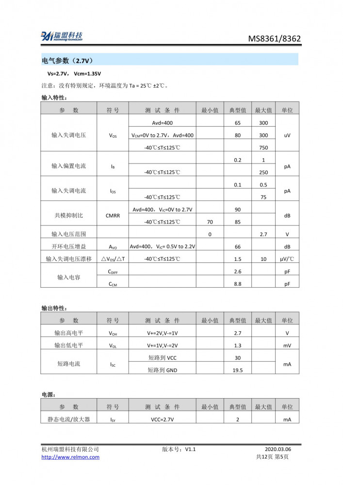 MS8362M datasheet page 5