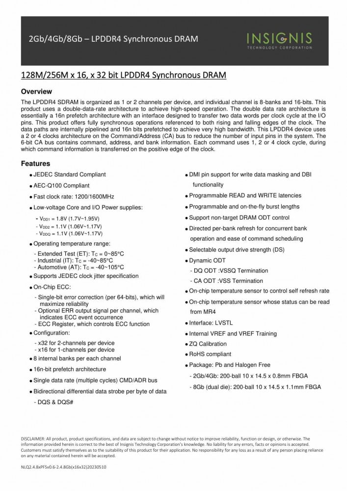 NLQ26PFS-8NAT datasheet page 1