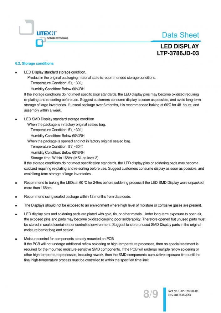 LTP-3786JD-03 datasheet page 9