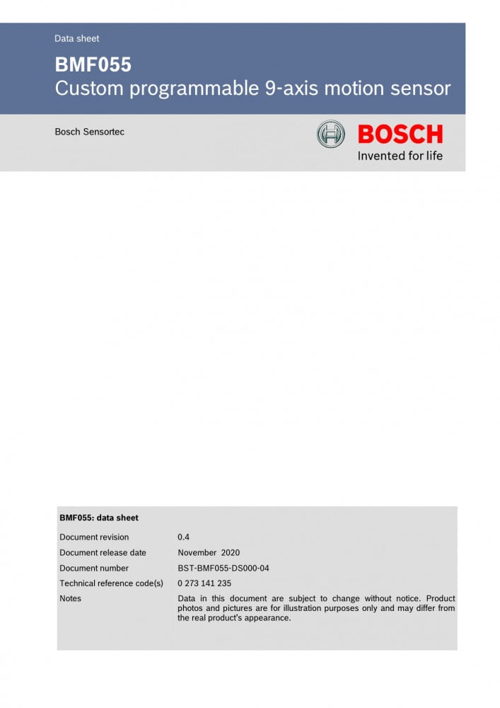 BMF055 datasheet page 1