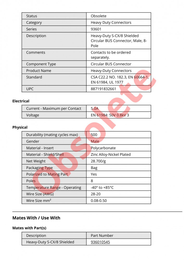 MOLEX 936010546 product document, page 2