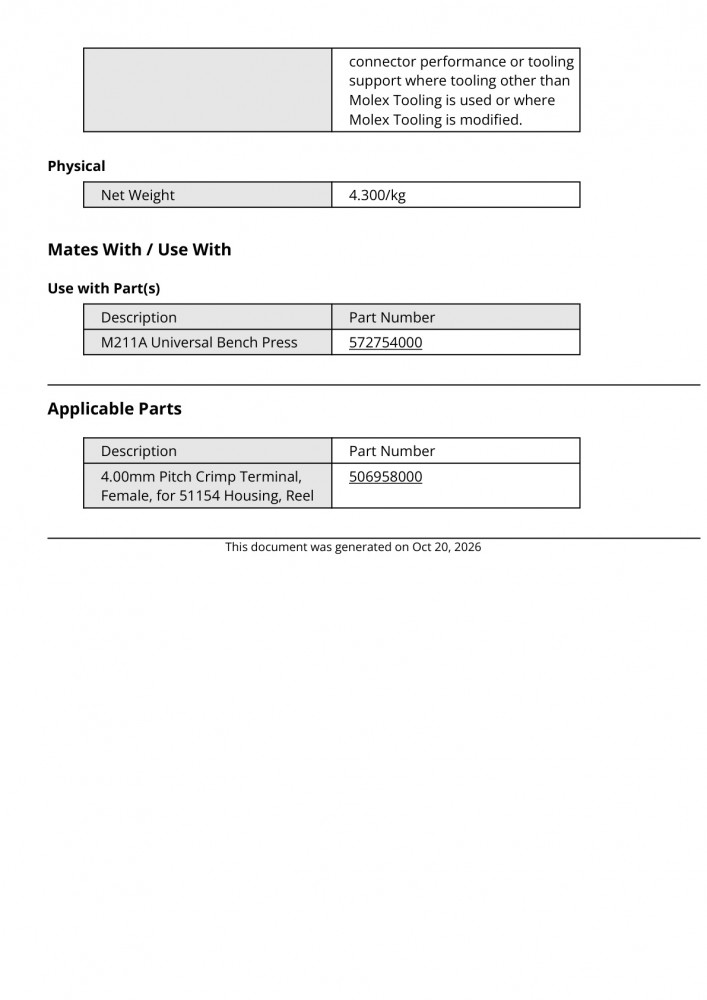 MOLEX tooling document preview, page 3