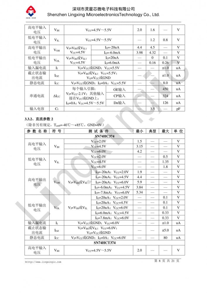 SN74HC374 datasheet page 8