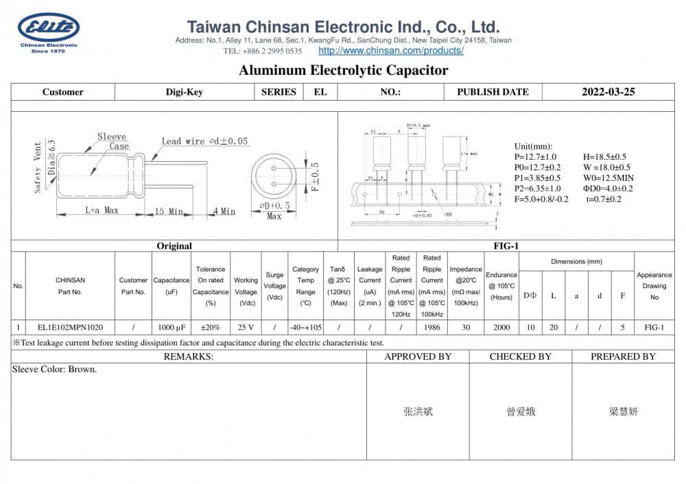 Chinsan EL series datasheet page 10