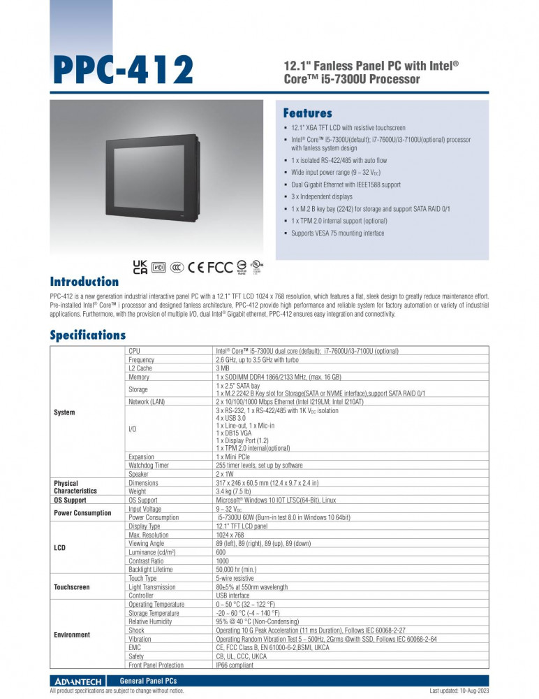PPC-412 technical document page 1