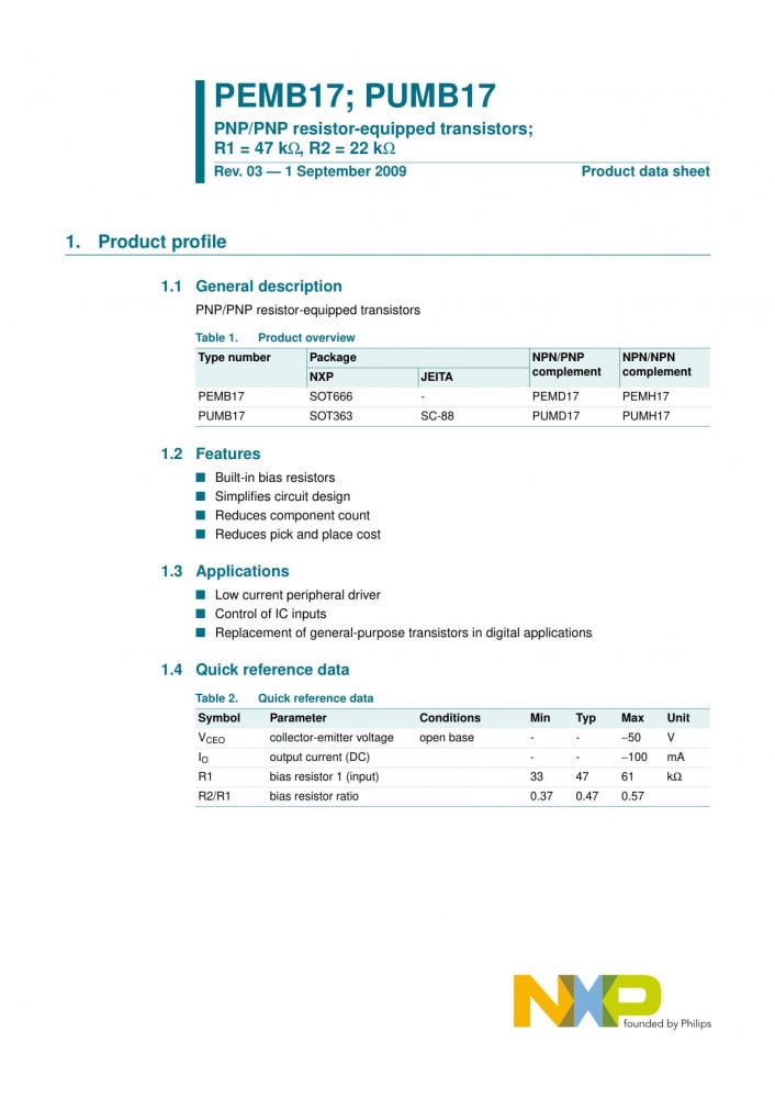PUMB17 datasheet page 2