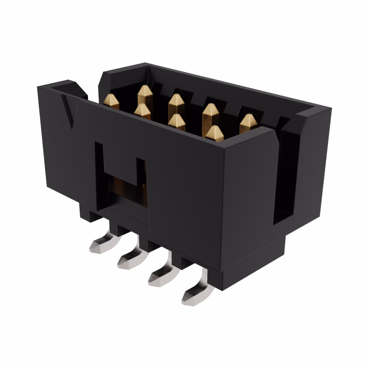 2.00mm Pitch, Milli-Grid PCB Header, Dual Row, Vertical, Surface Mount, Shrouded, 8 Circuits, 0.76µm Gold (Au) Plating, Dual Side Slots, Center Friction Lock, Tube for sale