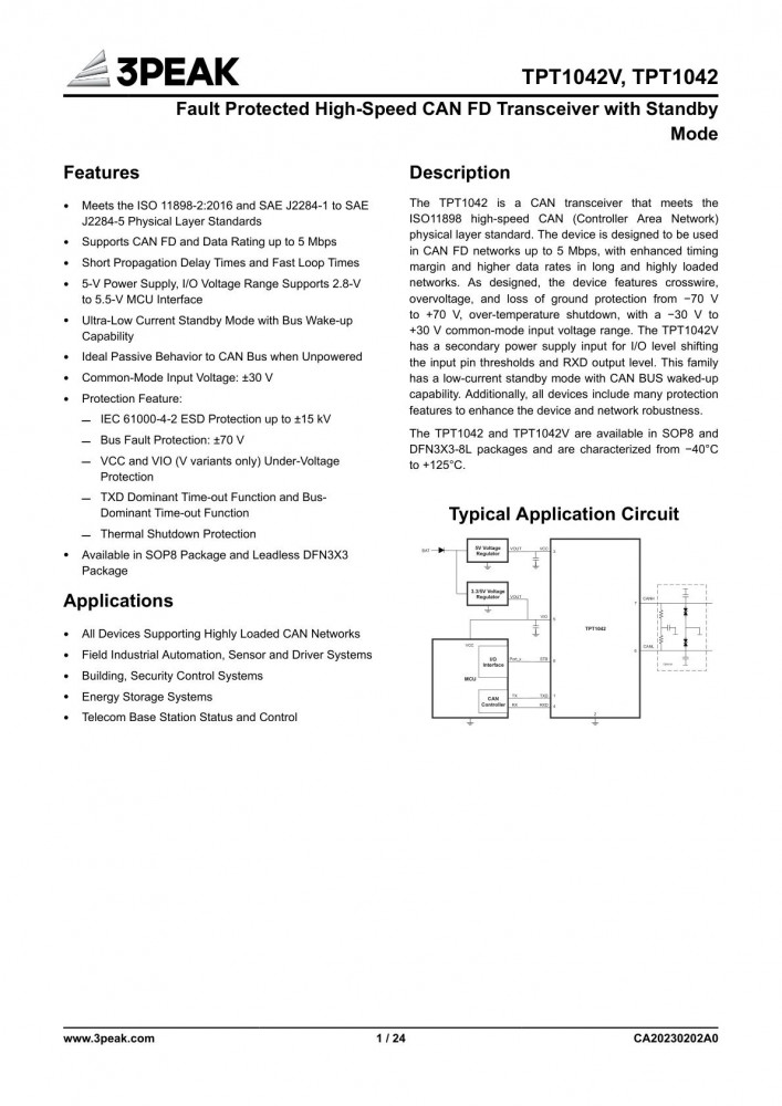 TPT1042V-SO1R-S datasheet page 1