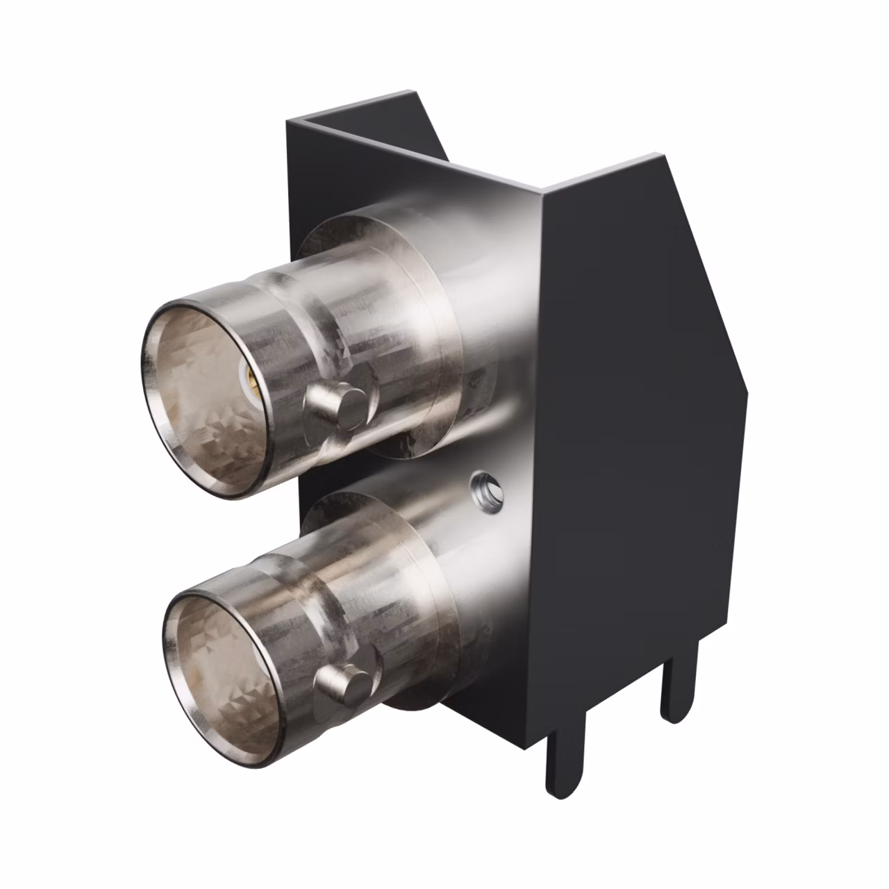BNC Jack, Right-Angle, Dual Stack, PCB Receptacle, Tray, 75 Ohms for sale