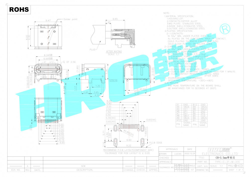 TYPE-C-31-M-37C technical drawing