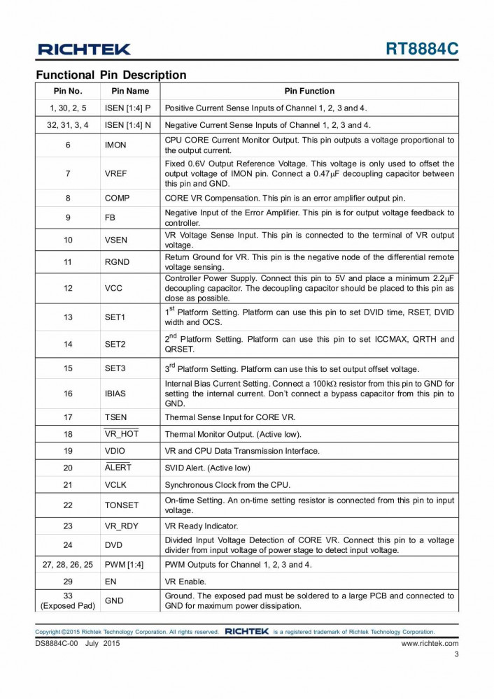 RT8884C datasheet page 3