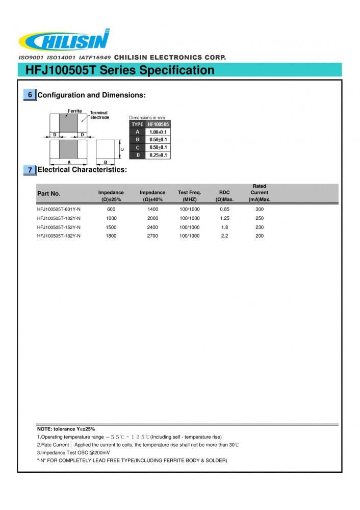 Chilisin HFJ100505T specification page 3