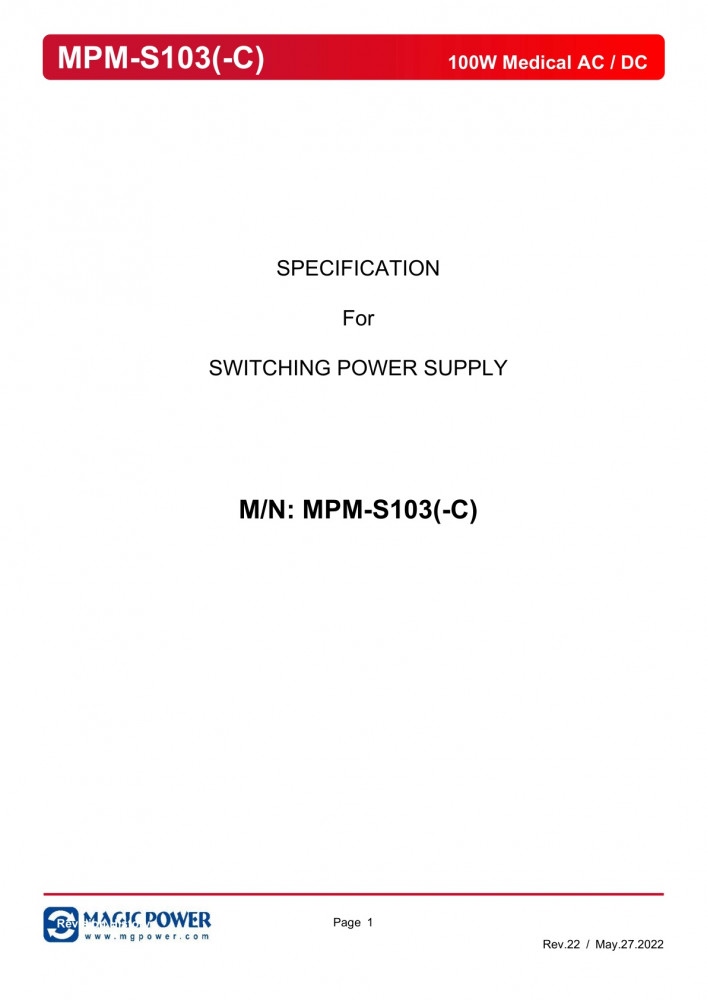 MPM-S10X datasheet page 1