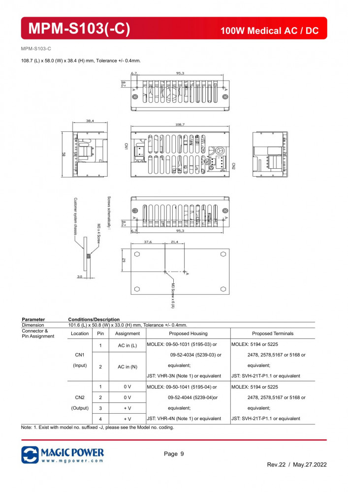 MPM-S10X datasheet page 9