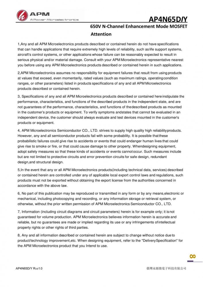 AP4N65D datasheet page 8