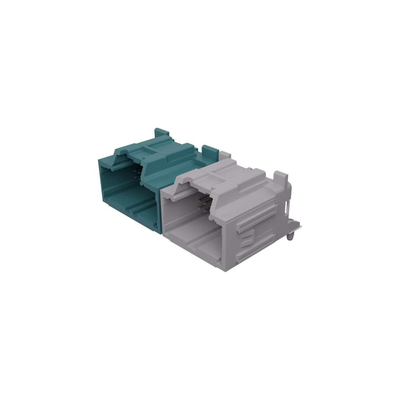 Stac64 2 Bay Right-Angle Headers, 36 Circuits, Bay A 20 Circuit Signal Header, Polarization D, Green; Bay B 16 Circuit Signal Header, Polarization B, Gray; Tray for sale