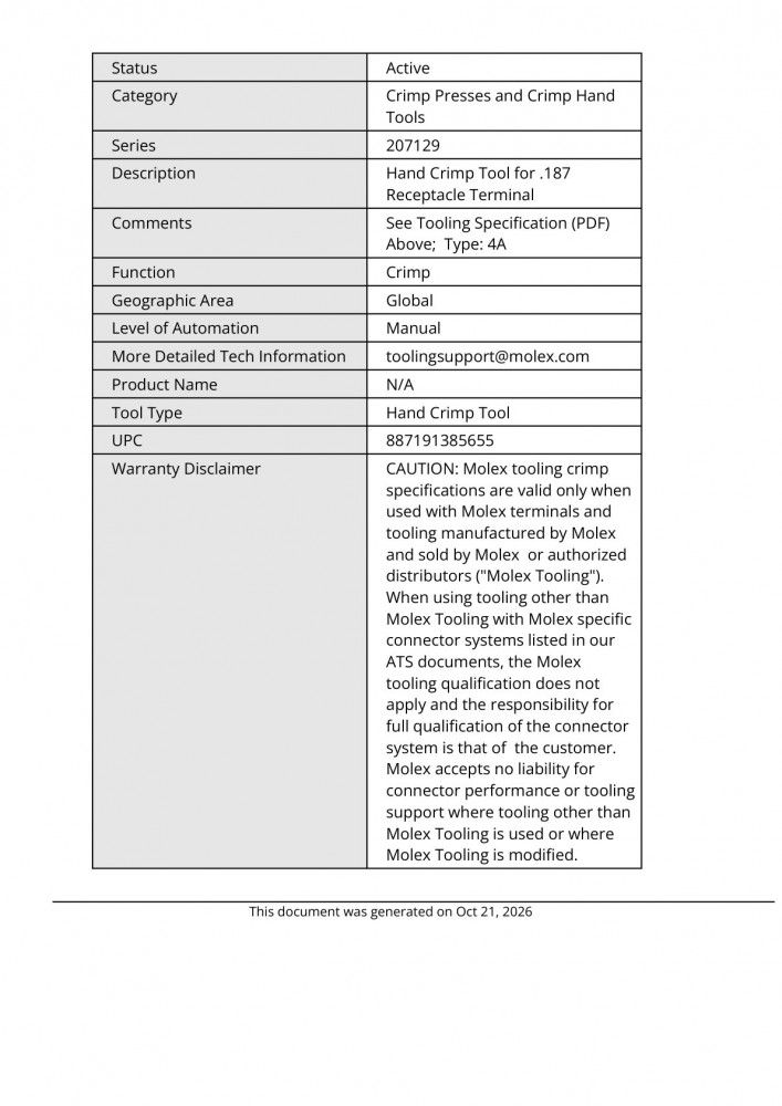 Molex tooling document preview, page 2