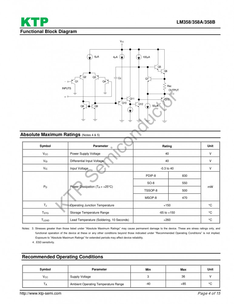 LM358 datasheet page 4