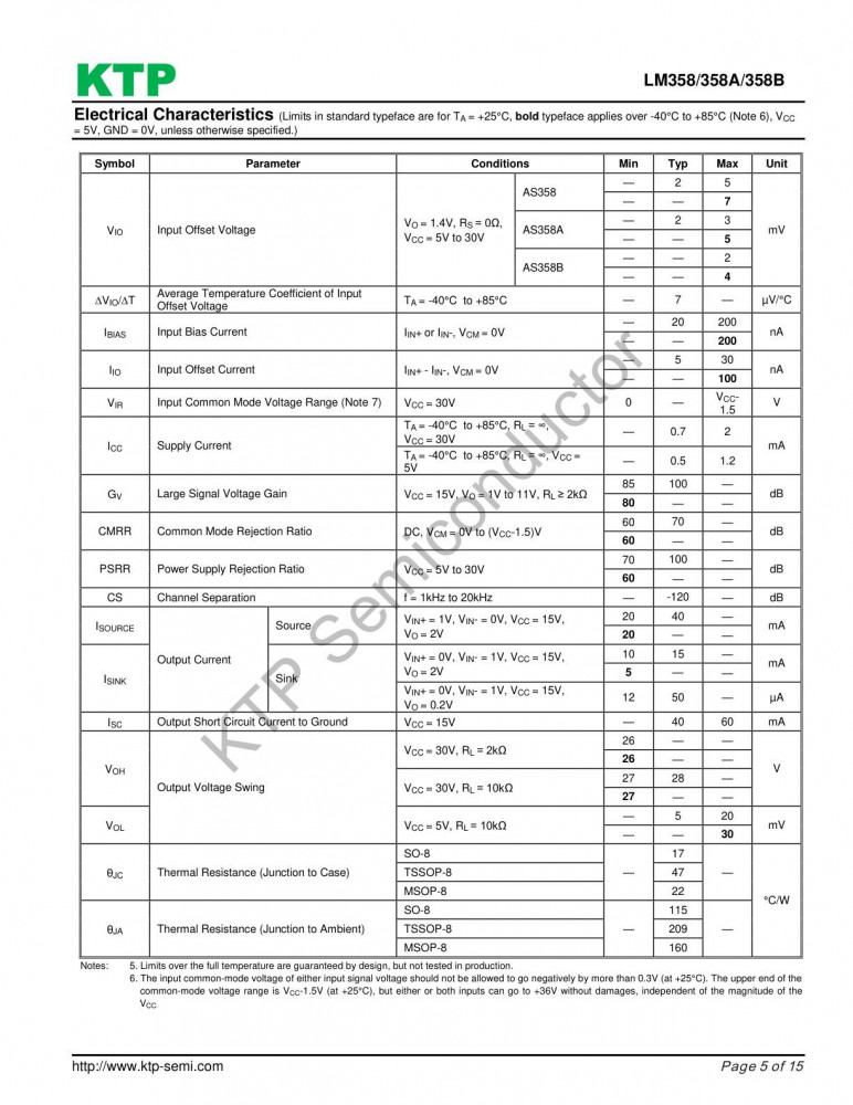 LM358 datasheet page 5
