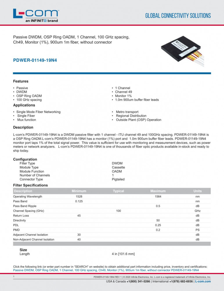 PDWER-01149-19N4 product documentation page 1