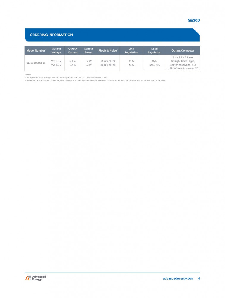 GE30D series document page 4