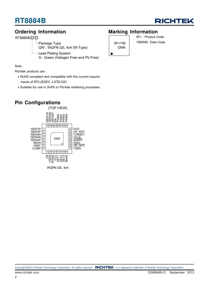 RT8884B datasheet preview, page 2