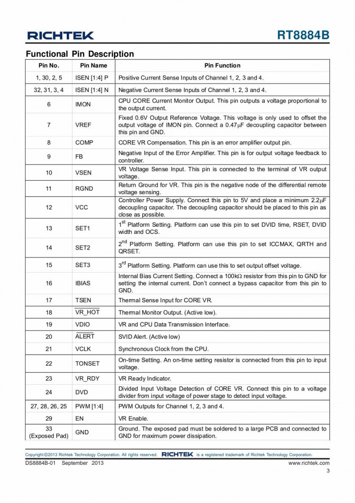 RT8884B datasheet preview, page 3