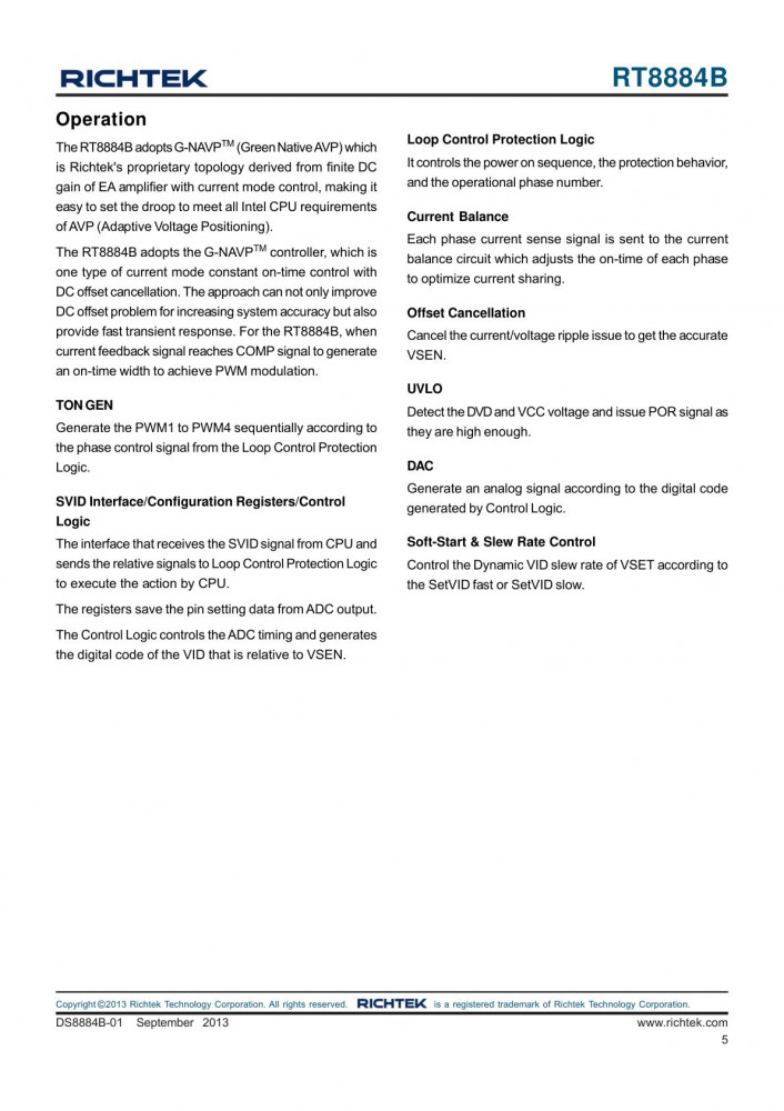 RT8884B datasheet preview, page 5