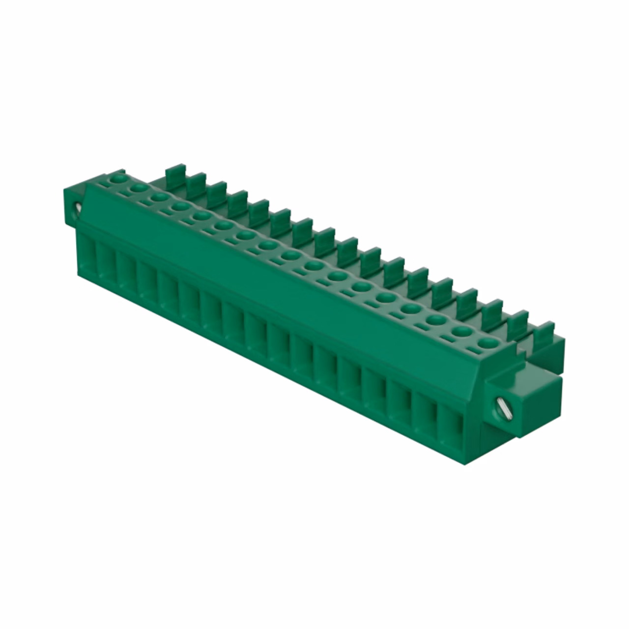 3.50mm Pitch Eurostyle Horizontal Plug, with Retention Screws, Green Housing, 17 Circuits for sale