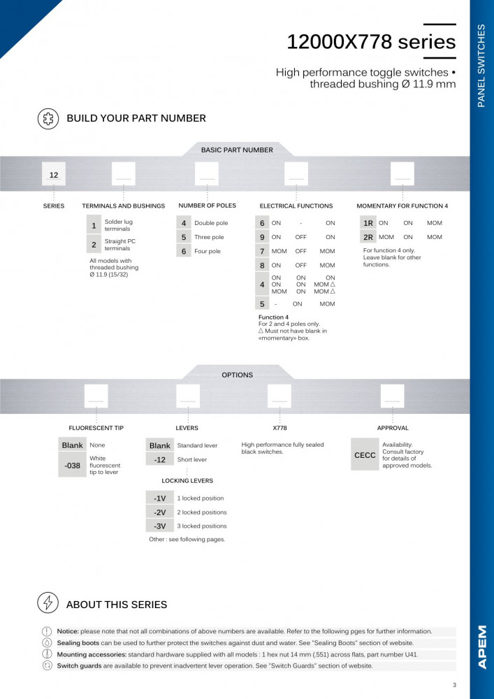APEM 12000X778 datasheet page 3