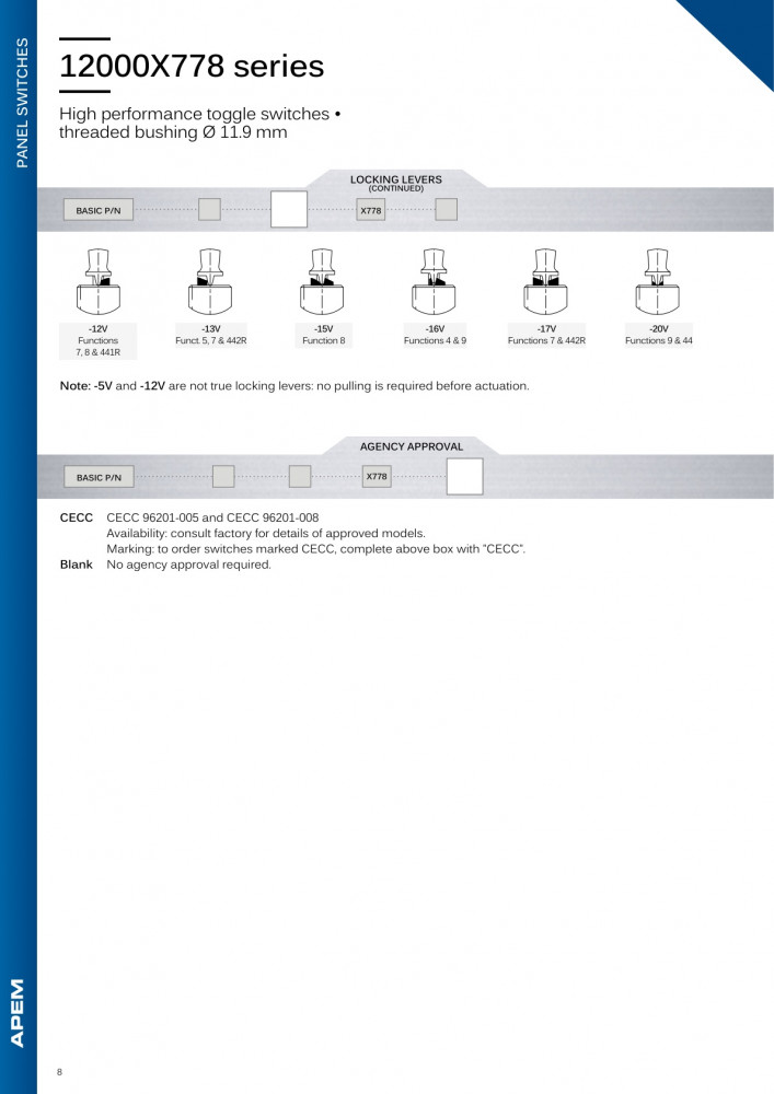 APEM 12000X778 datasheet page 8