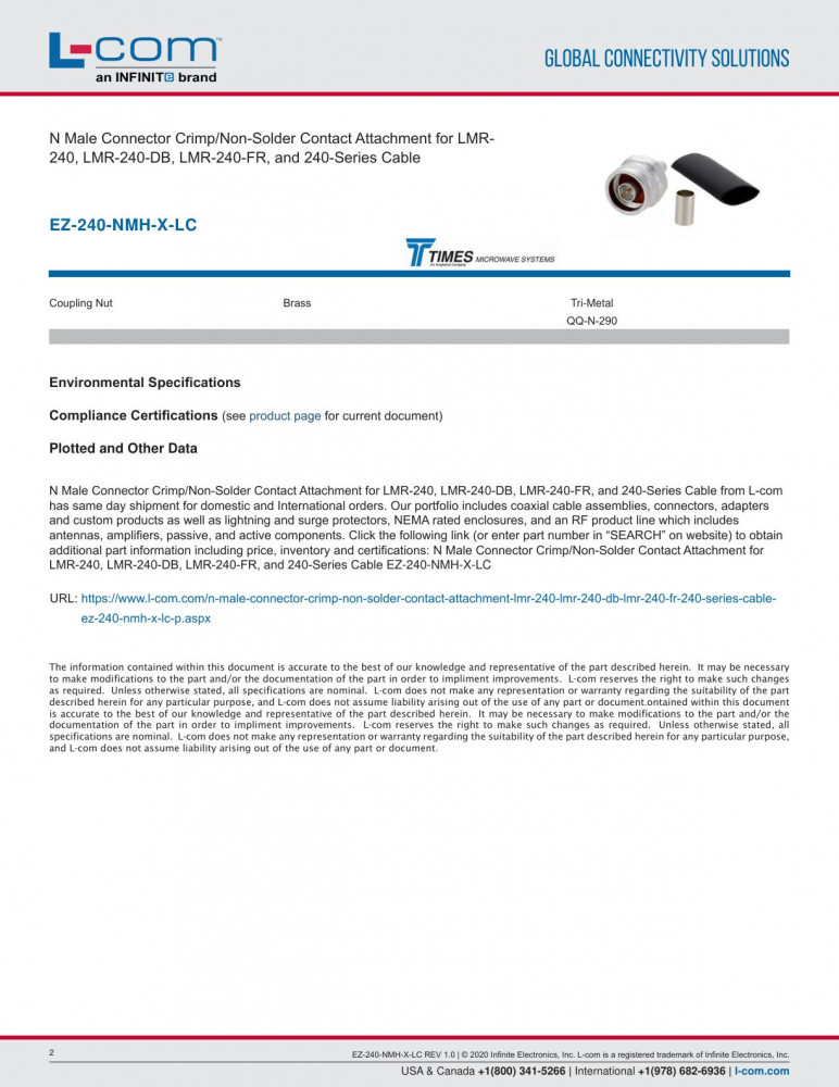 EZ-240-NMH-X-LC technical document page 2