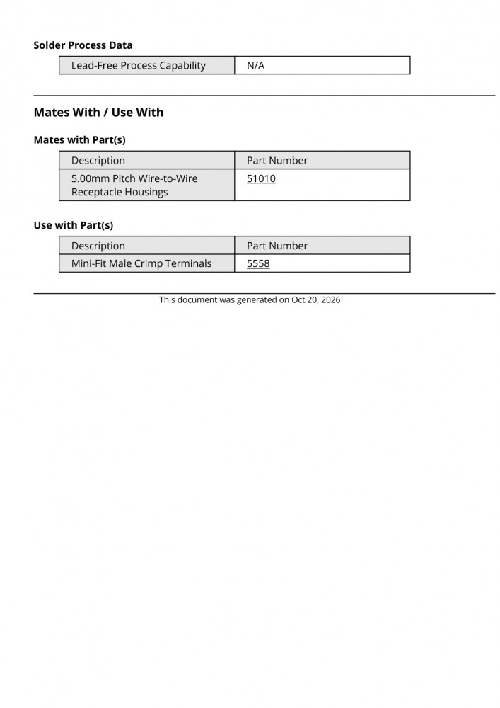 Technical document image 3 for MOLEX 520250411