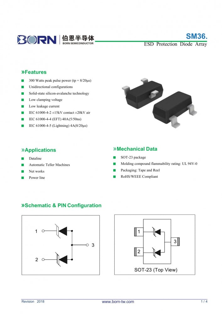 BORN SM36 datasheet page 1