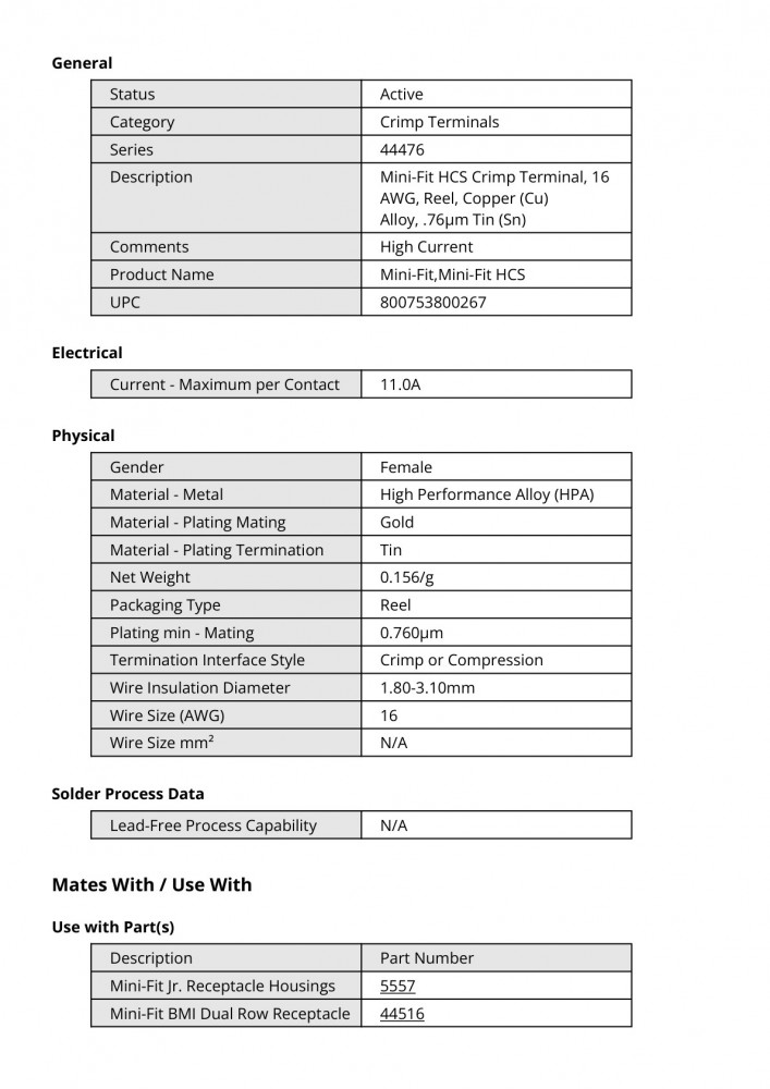 Technical document page 2 for product reference