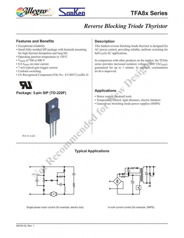 TFA88S technical document page 1