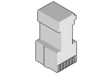 Press-in Tool for Vertical Power Receptacle for 15-Row