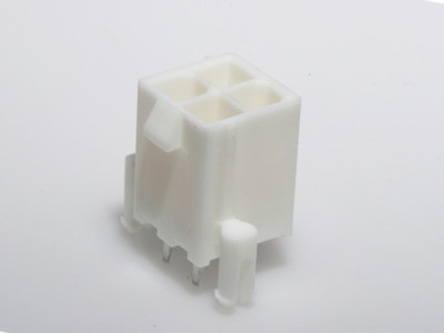 Mini-Fit Jr. Vertical Header, 4.20mm Pitch, Dual Row, 4 Circuits, with Snap-in Plastic Peg PCB Lock, Tin, Natural for sale