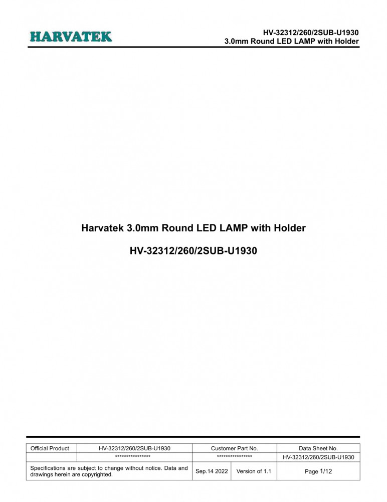 HV-32312/260/2SUB-U1930 datasheet page 1